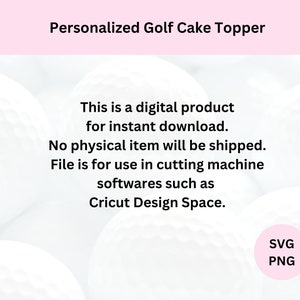 Personalized Golf Cake Topper Svg | Digital Download | Golfer Cake ...