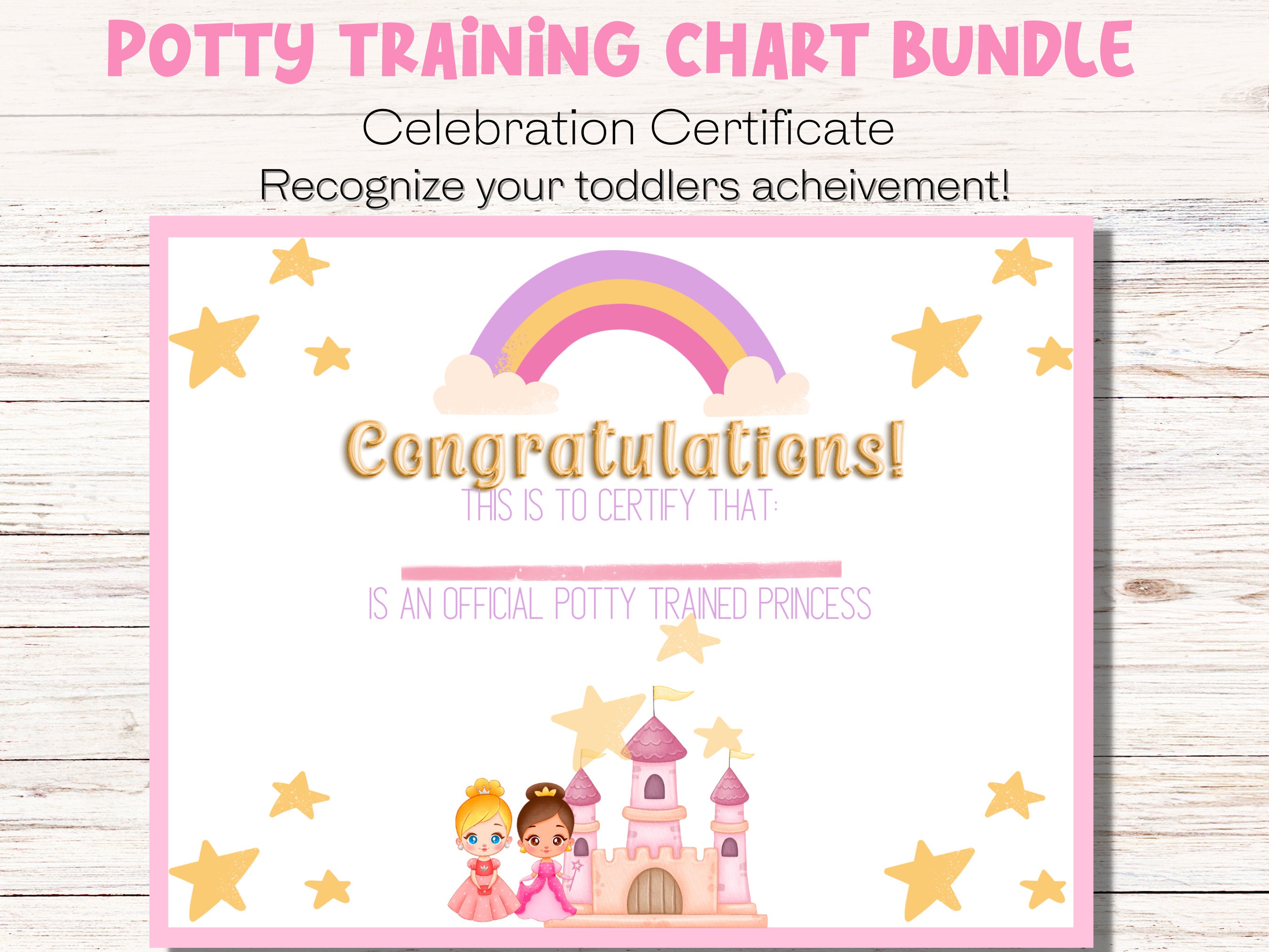 Potty Training Chart Printable Potty Reward Charts Princess Potty Chart ...