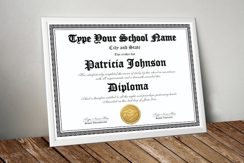 Editable High School Diploma, Homeschool Diploma Template Keepsake ...