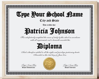 Editable High School Diploma, Printable Homeschool Diploma Template ...