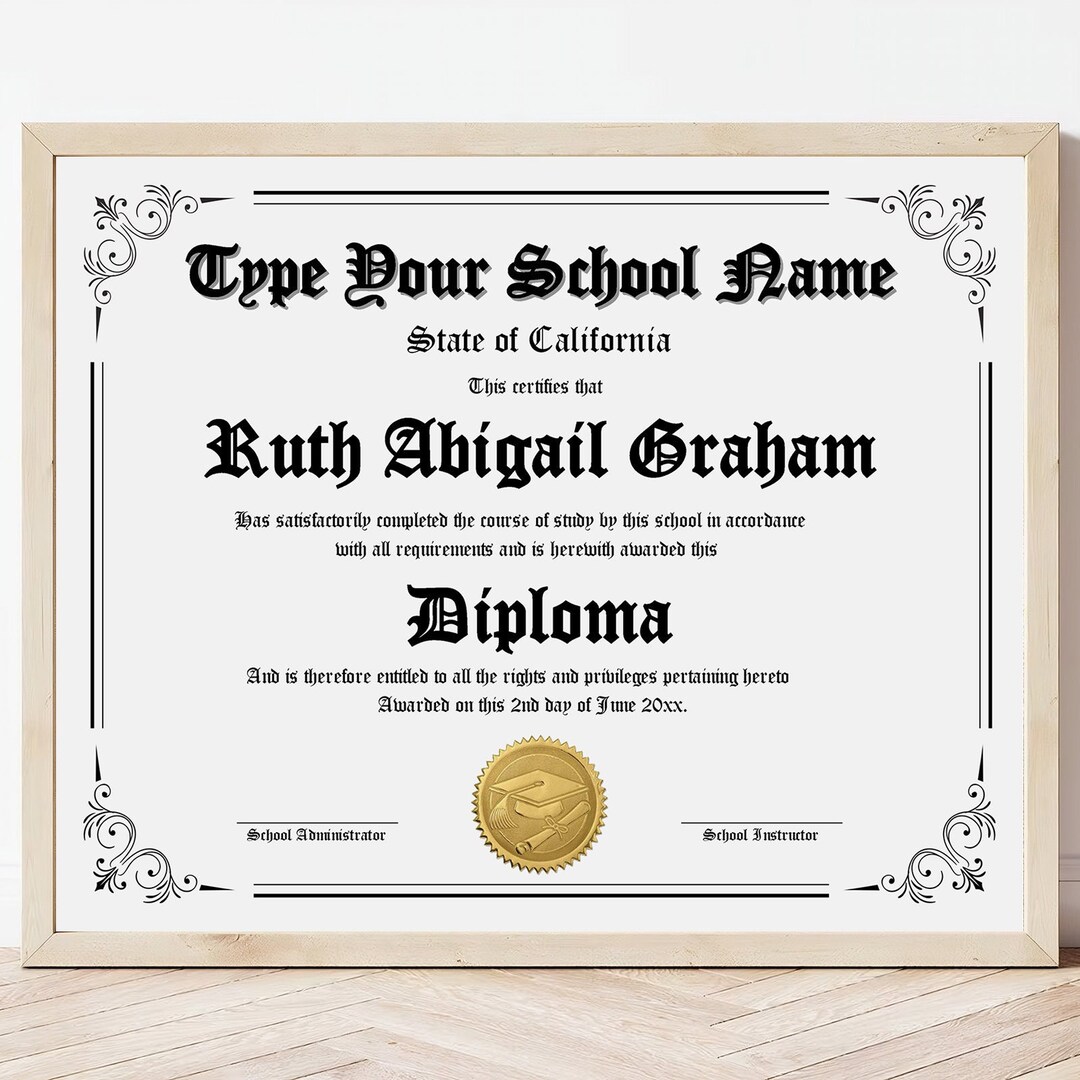 Editable High School Diploma Printable Homeschool Diploma Template Editable High School Diploma Printable Homeschool Diploma Template