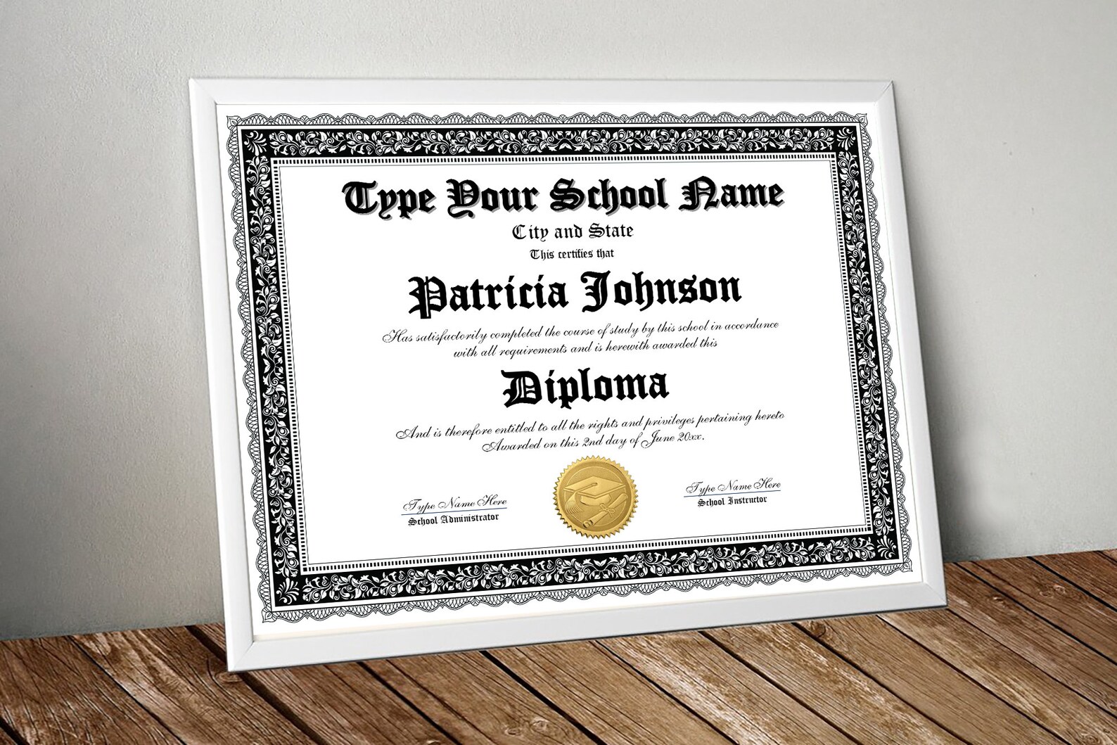 High School Diploma Certificate, Homeschool Diploma Template, GED ...