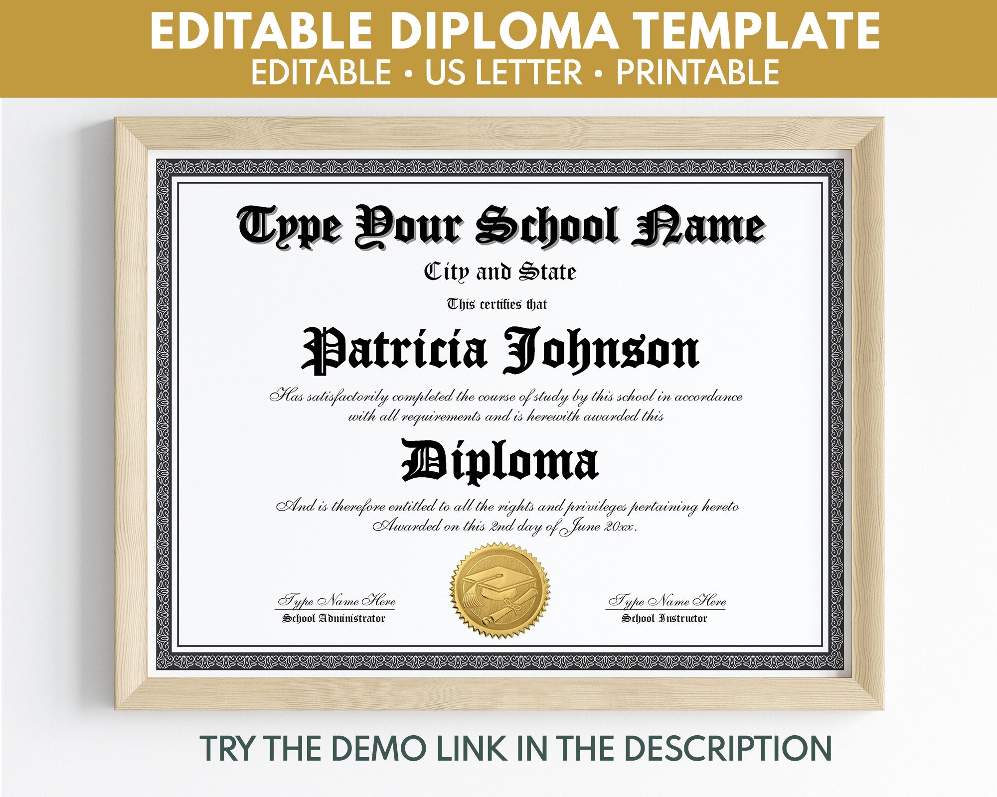 Editable Diploma Template 15 Free Graduation Certificate Templates To