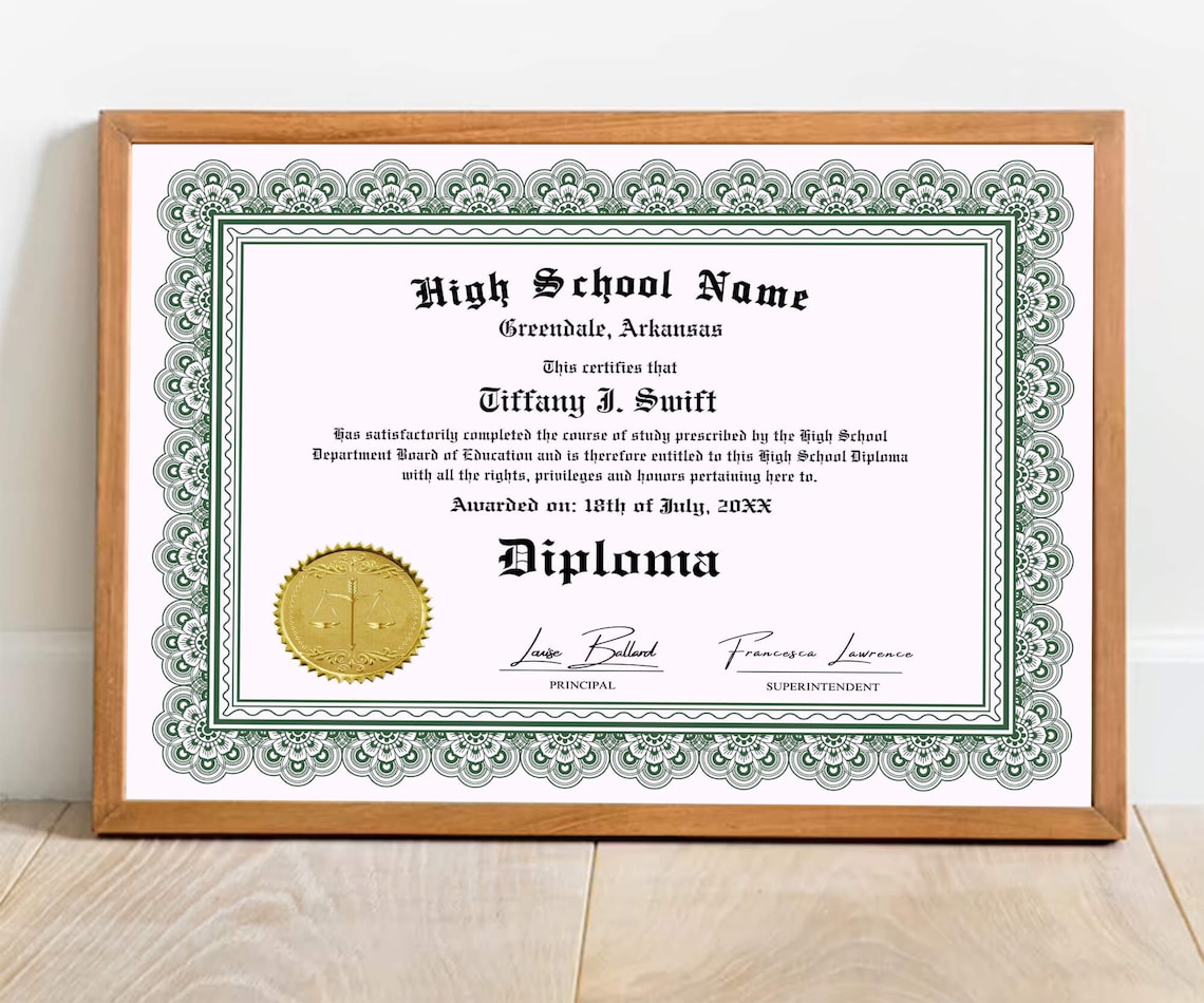High School Diploma Template Download, Home School Diploma, Replacement ...