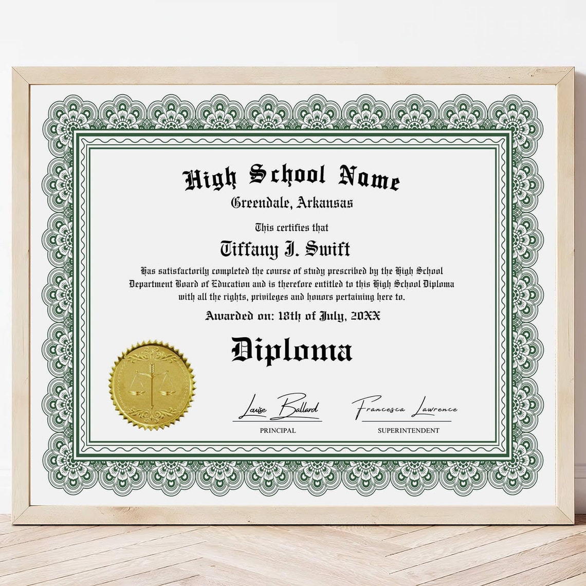 High School Diploma Template Download, Home School Diploma, Replacement ...