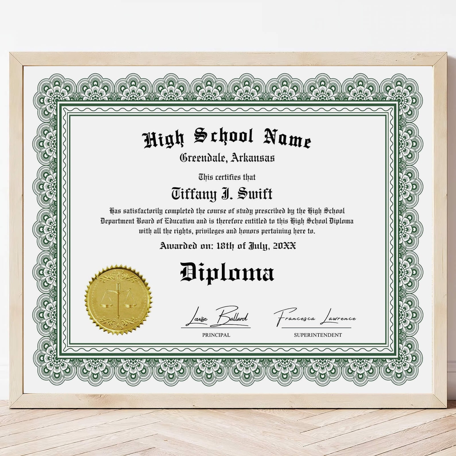 High School Diploma Template Download, Home School Diploma, Replacement ...
