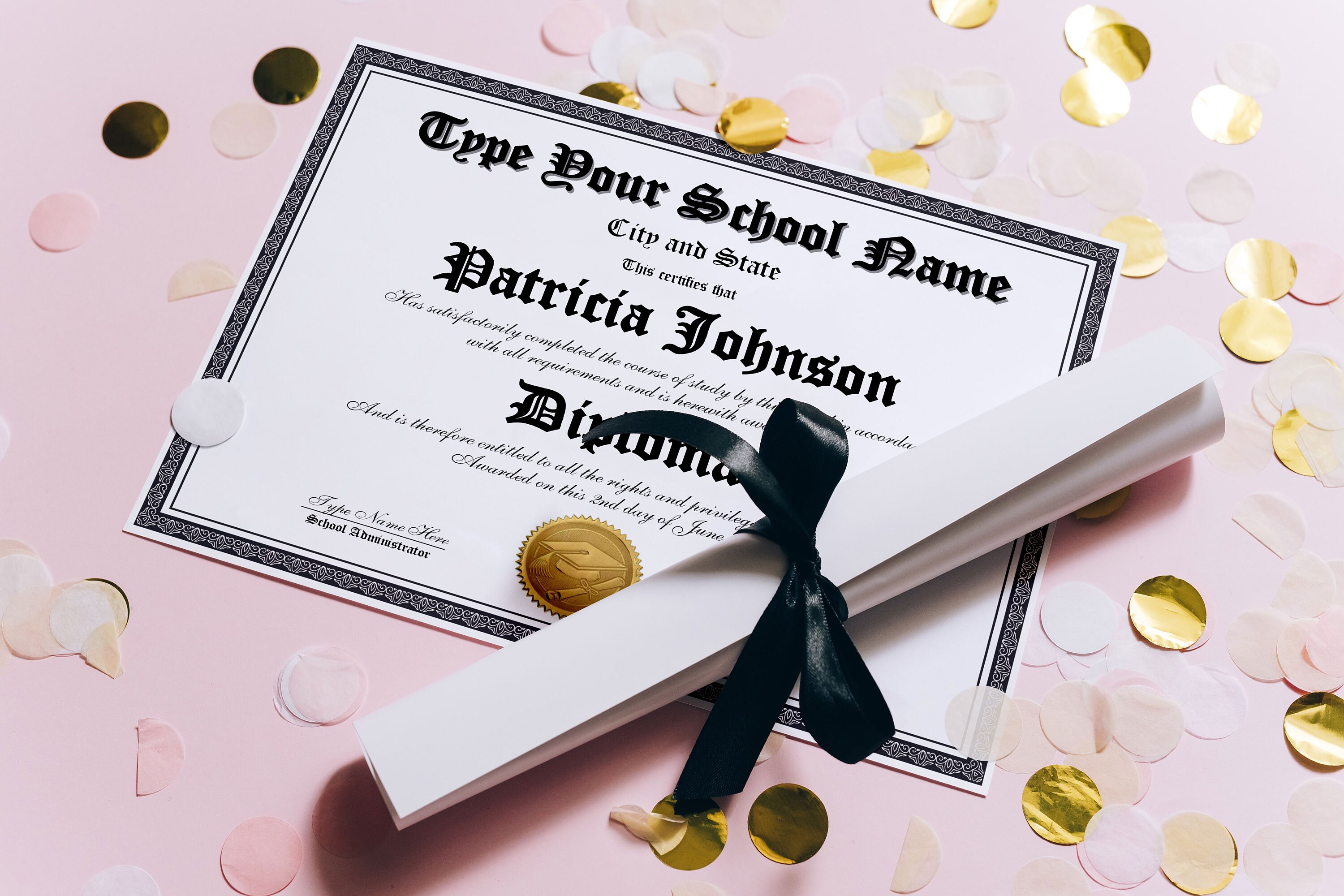 Editable High School Diploma, Homeschool Diploma Template Keepsake ...
