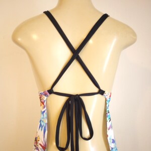 Floral Apron Back Tankini Top: Custom Tie Back Swimsuit - Etsy