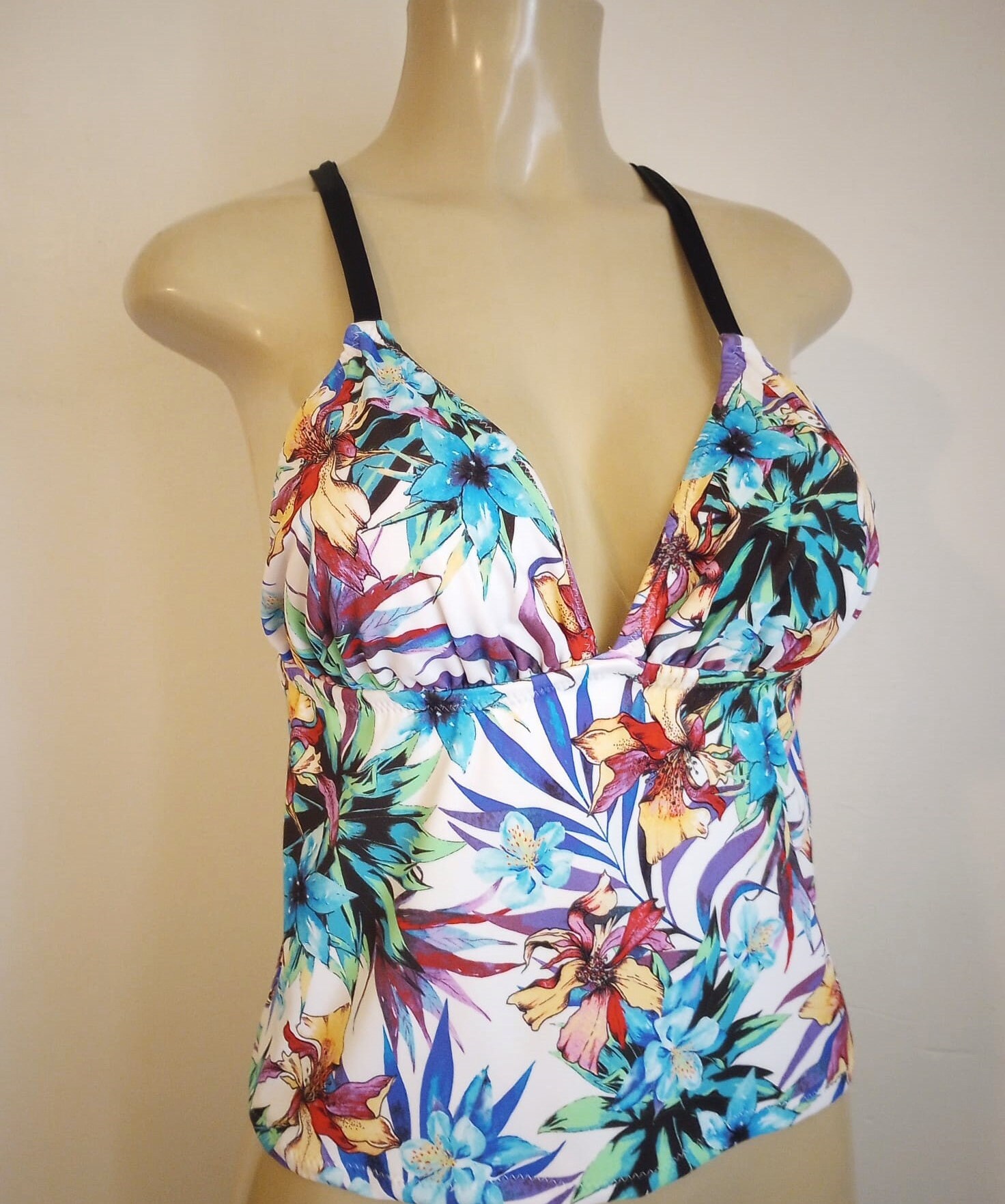 Floral Apron Back Tankini Top: Custom Tie Back Swimsuit - Etsy
