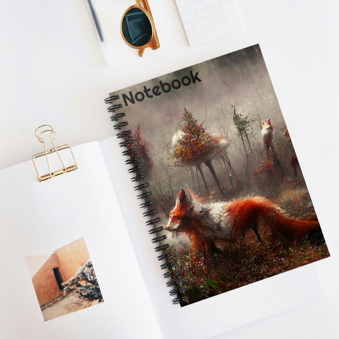 Spiral Notebook Fantasy Red Fox Ruled Line - Etsy