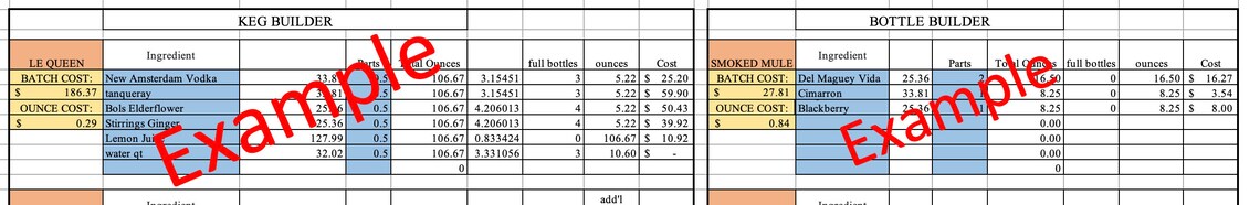 Bar Recipe Cocktail Calculator | Beverage Inventory Management | Bar ...