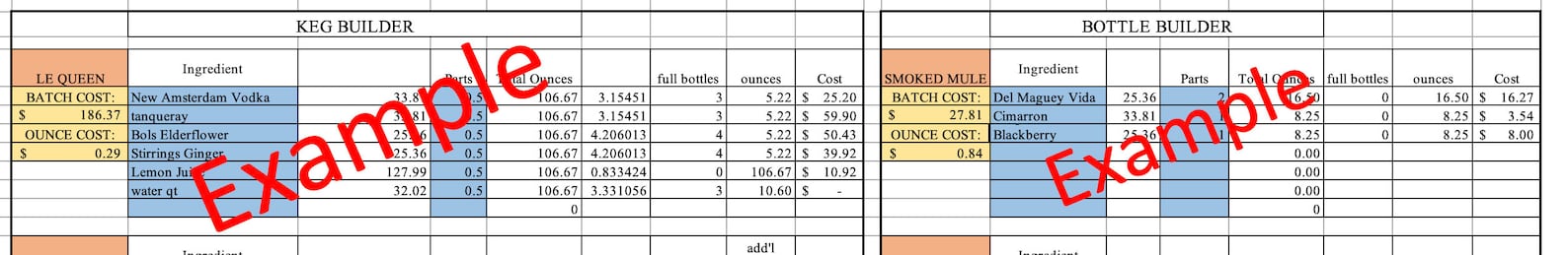 Bar Recipe Cocktail Calculator | Beverage Inventory Management | Bar ...