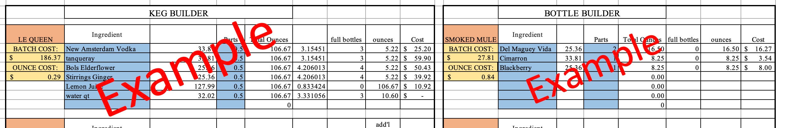 Bar Recipe Cocktail Calculator | Beverage Inventory Management | Bar ...