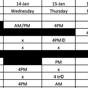 Restaurant Schedule Template | Excel Spreadsheet for Bar and Restaurant ...