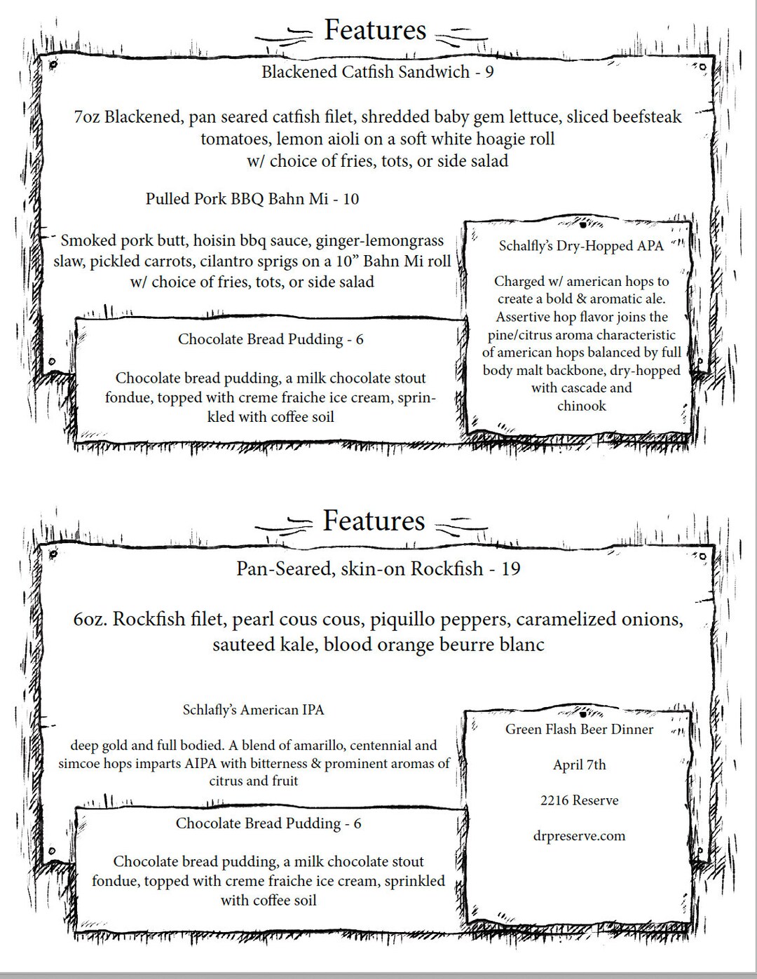 Restaurant Feature Menu Template - Etsy