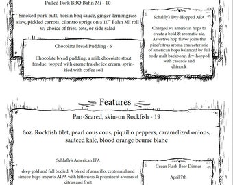 Pizza Restaurant Menu Template - Etsy