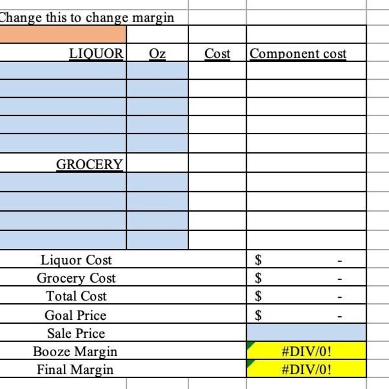 Bar Recipe Cocktail Calculator Beverage Inventory Management Bar ...
