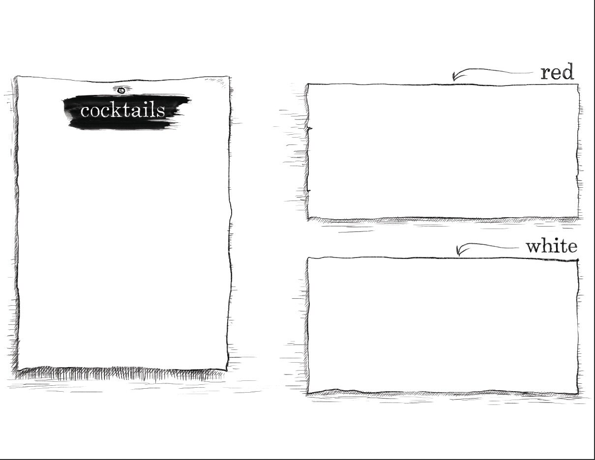 Hand-drawn Sketch Cocktail & Wine Menu Template - Etsy