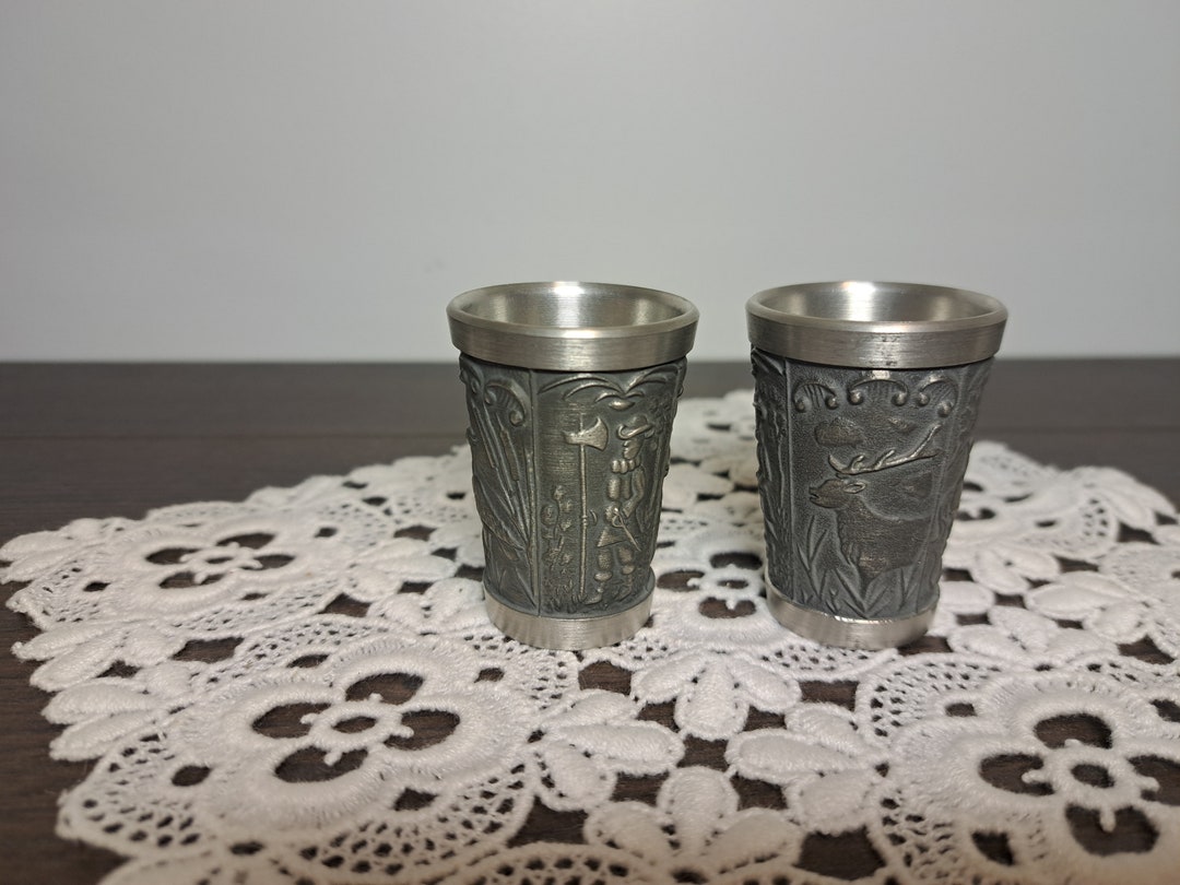 Vintage Pewter Shot Glass - Etsy