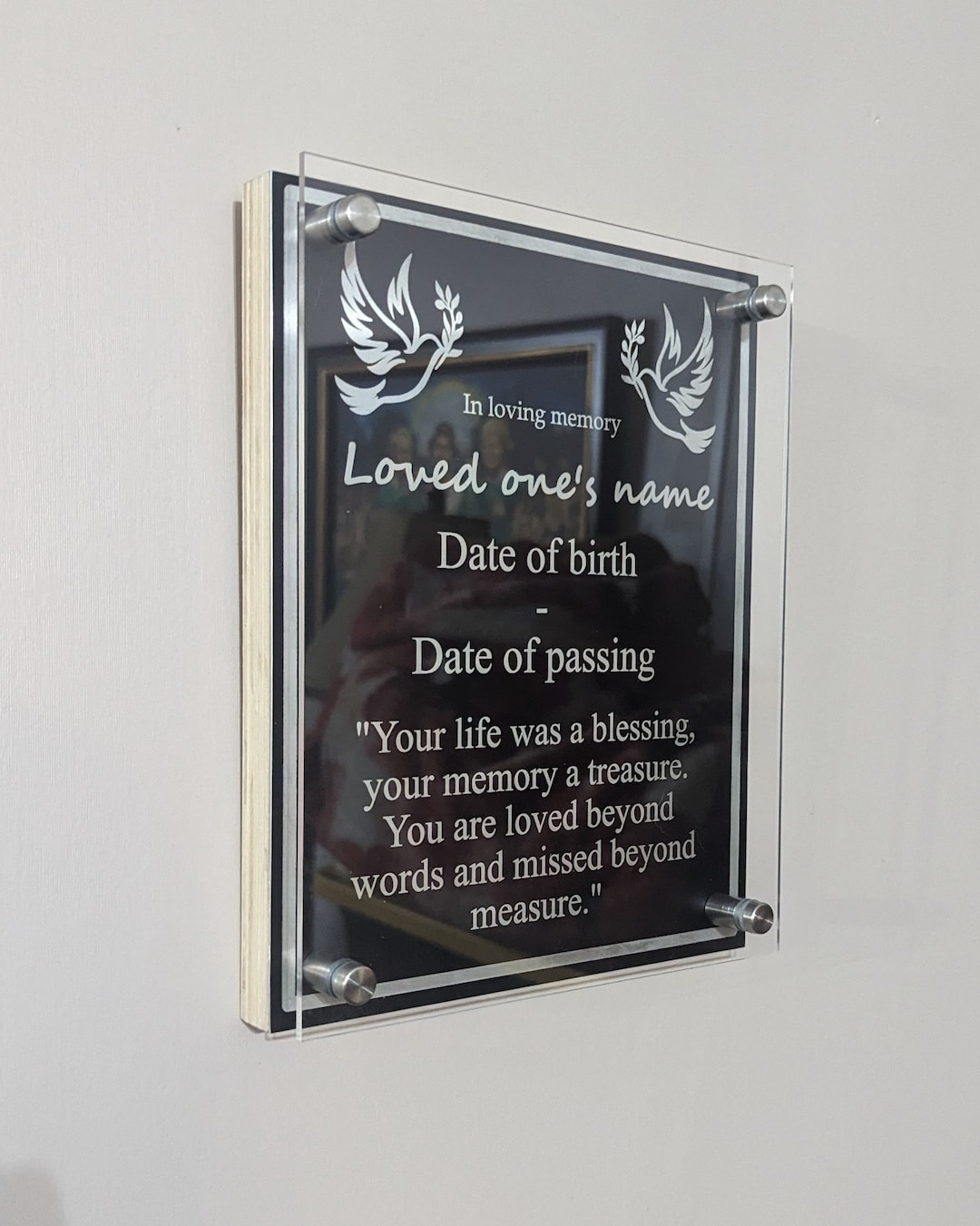 Laser Engraved Custom Memorial Plaque - Etsy