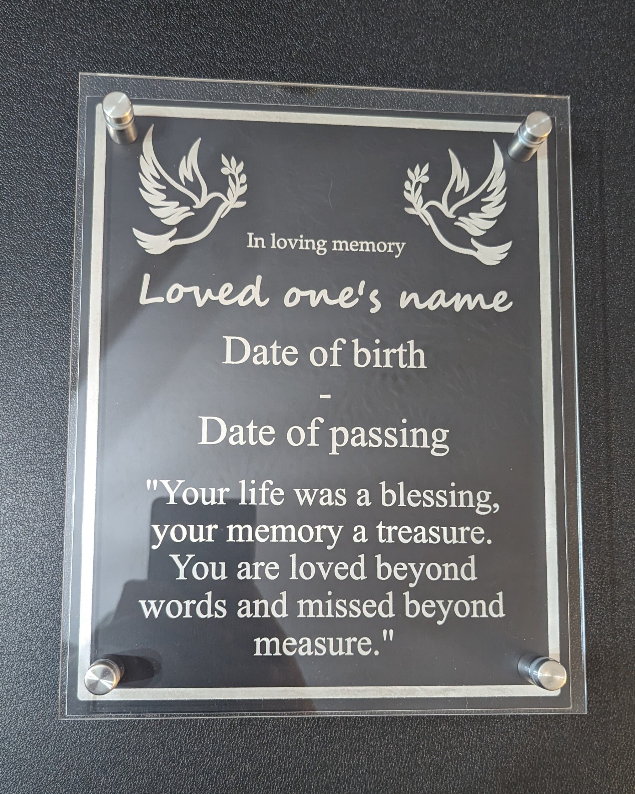Laser Engraved Custom Memorial Plaque - Etsy