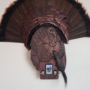 Custom Turkey Plaque Tail Mount, Personalized, Unique Fan, Beard, and ...