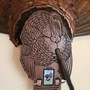 Custom Turkey Plaque Tail Mount, Personalized, Unique Fan, Beard, and ...