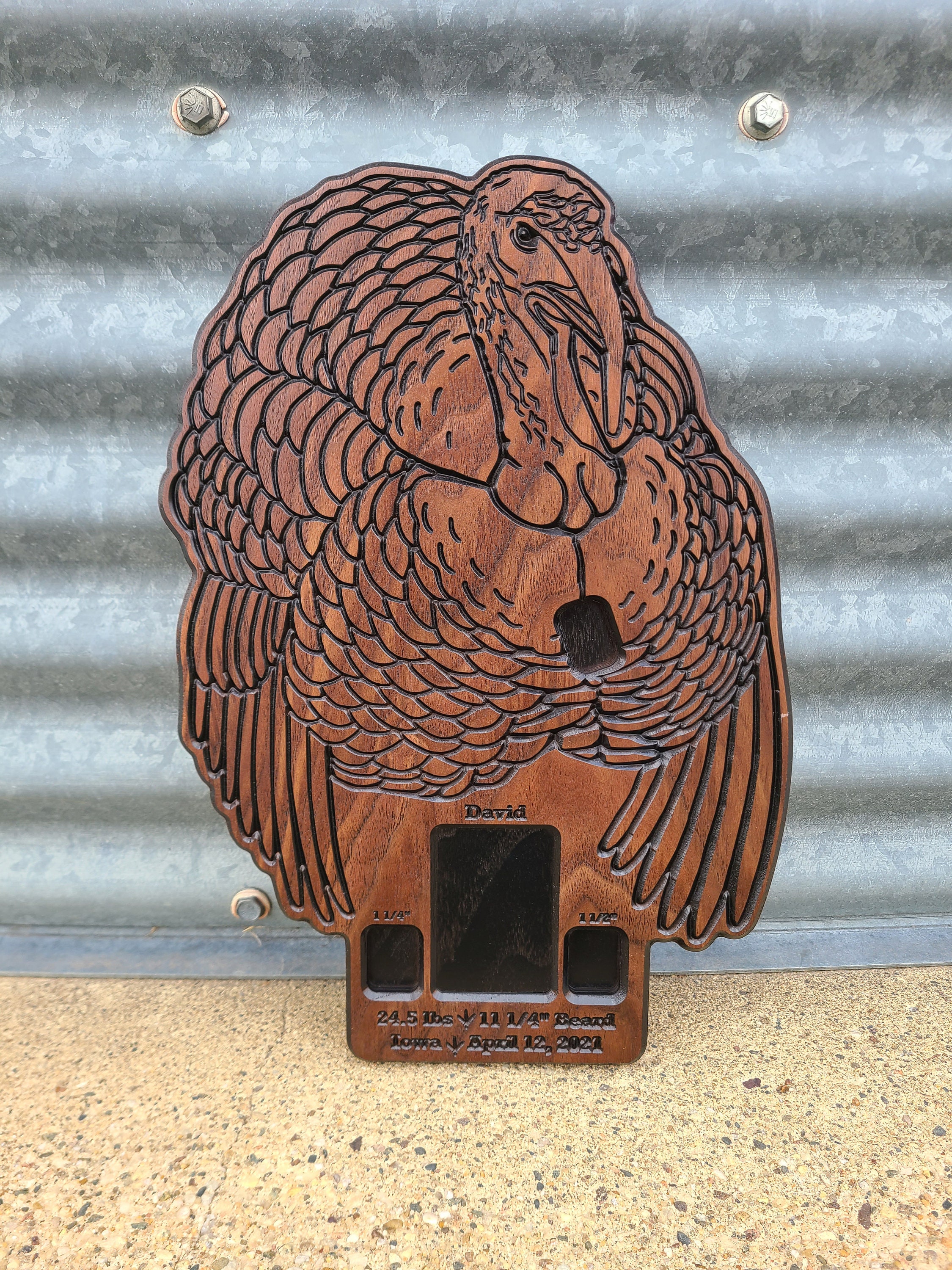 Custom Turkey Plaque Tail Mount, Personalized, Unique Fan, Beard, and ...