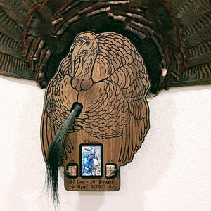 Custom Turkey Plaque Tail Mount, Personalized, Unique Fan, Beard, and ...
