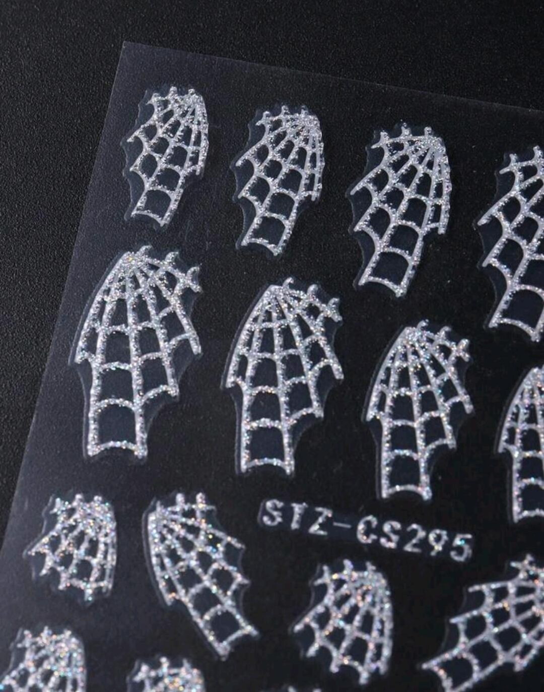 Glitter Cobweb Nail Stickers, Halloween Nail Decals, Cute Cobweb Nail ...