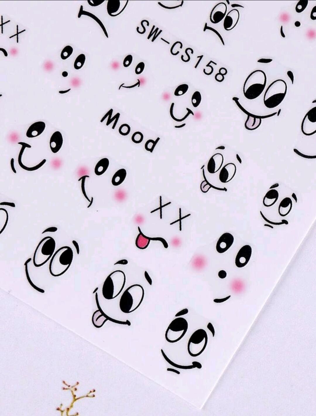 Funny Face Nail Decal Stickers, Goofy Nail Art, Cartoon Faces, Self ...