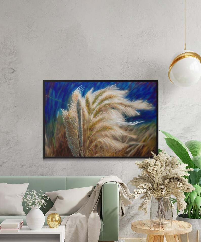 Pampas Grass With Love Posters Plant Photo Printable Painting DIGITAL ...