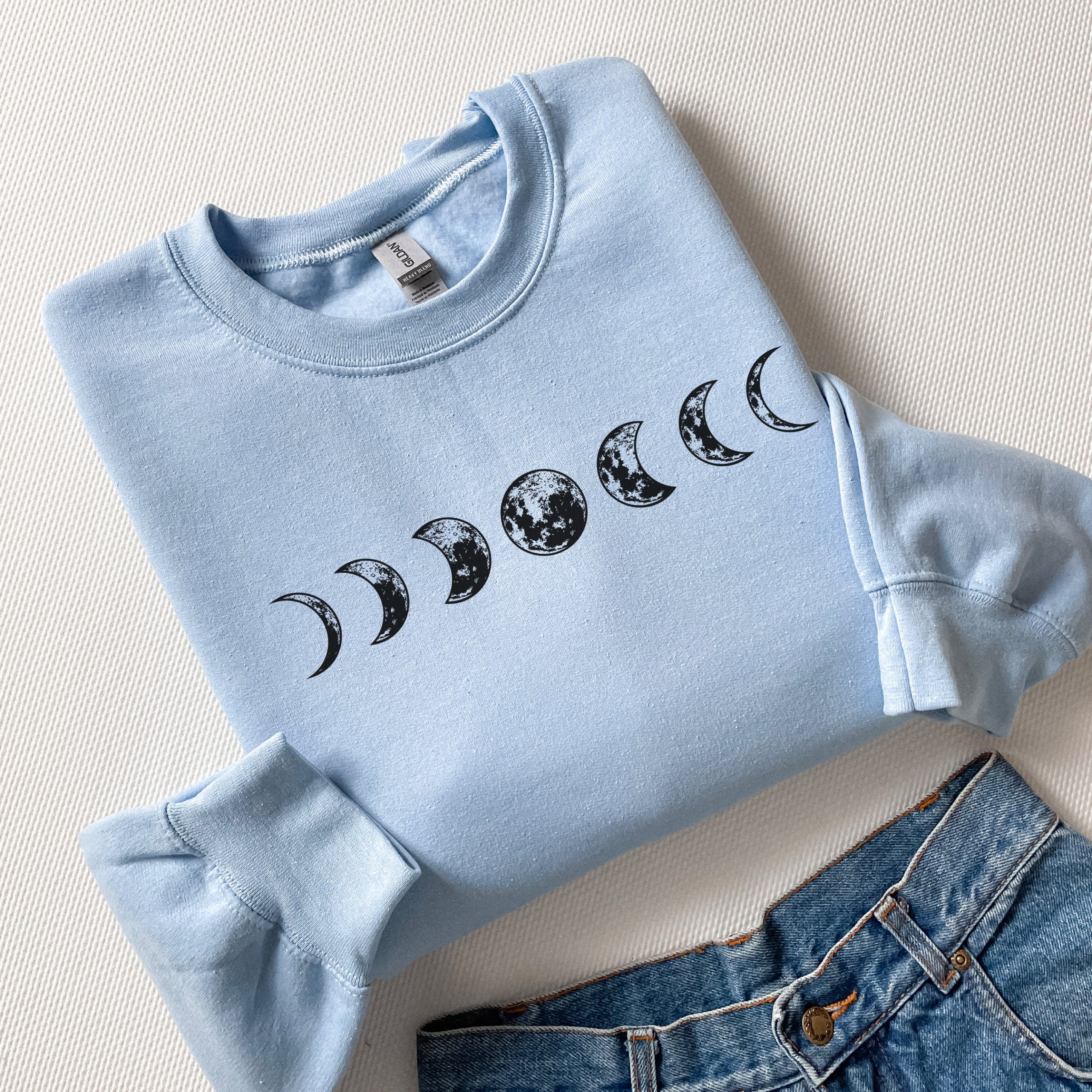 Phases of the Moon Crewneck Sweatshirt, Embrace Your Phases Sleeve ...