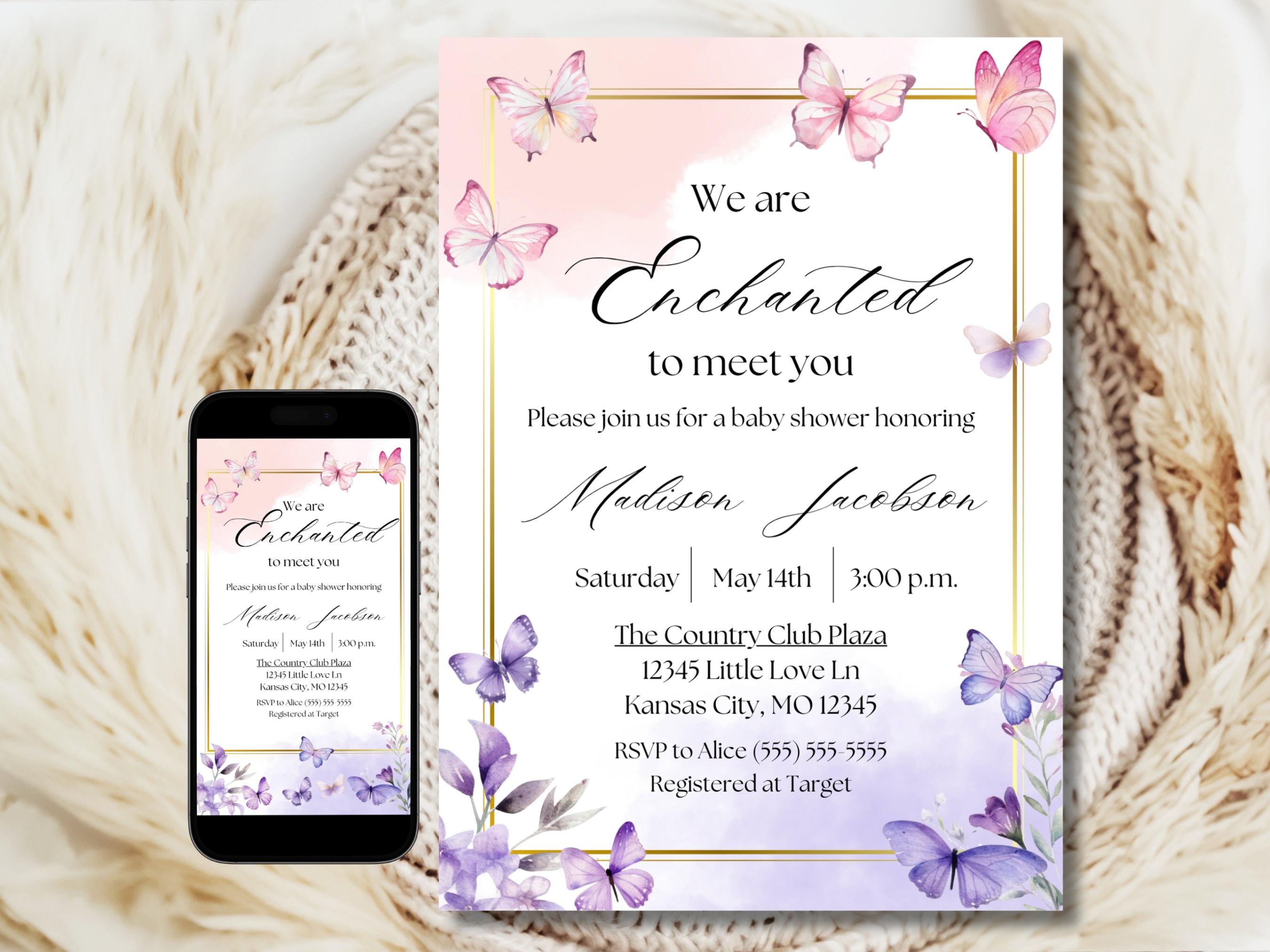 Enchanted to Meet You Invitations, Enchanted to Meet You Baby Shower ...