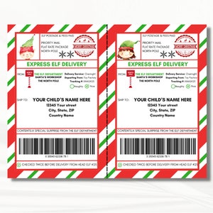 Christmas Elf Shipping Label, Letter From Santa, Elf Props, Elf Kit ...