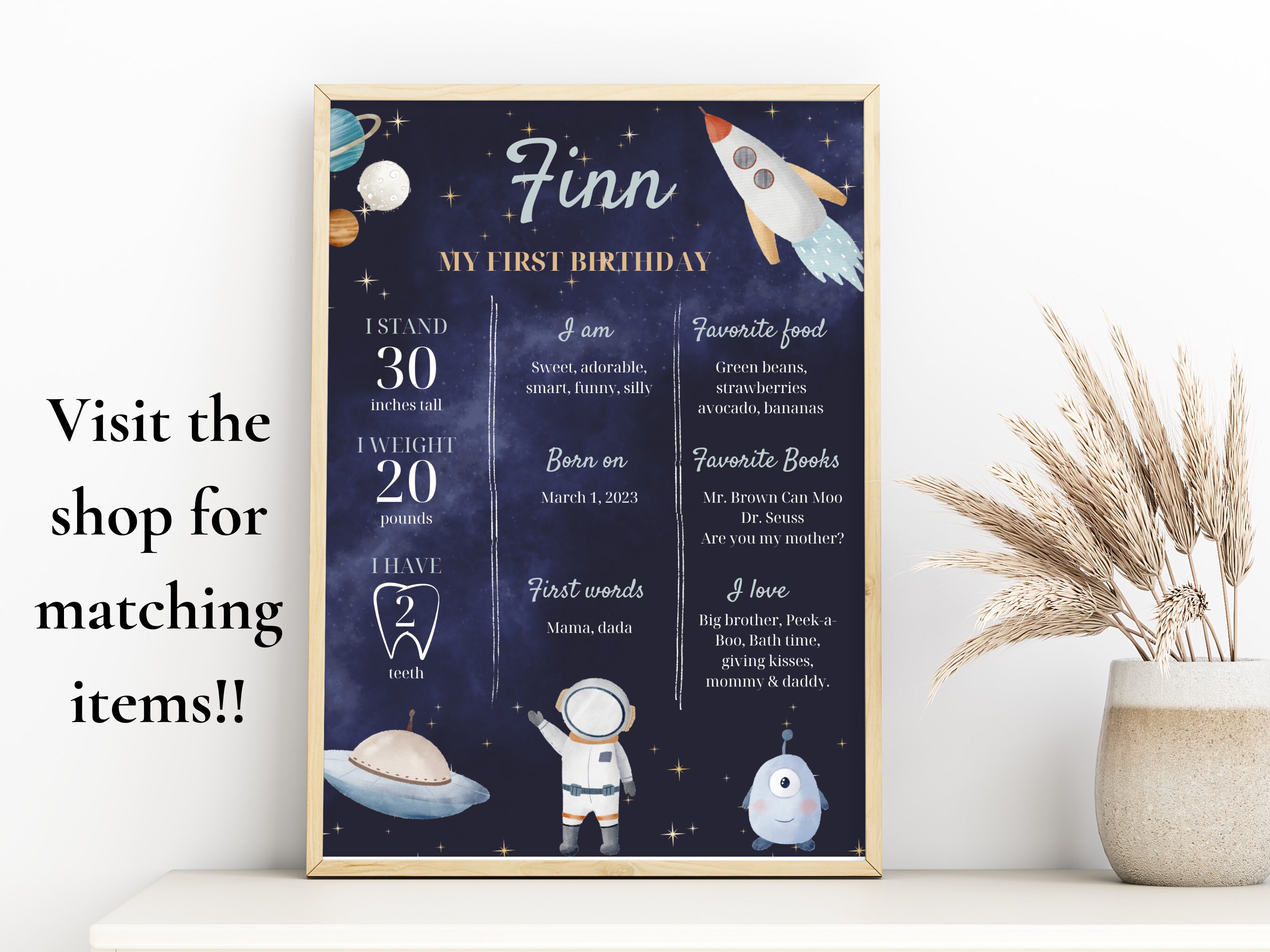 Editable Outer Space Food Labels: First Trip Around the Sun Party (5x7 ...