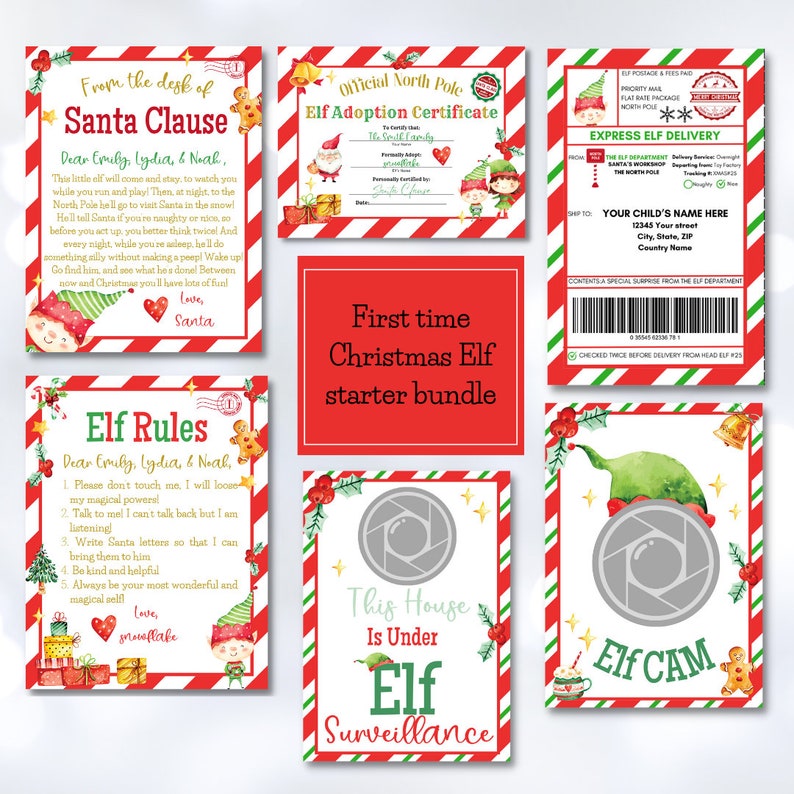 Christmas Elf Introduction Elf Kit Letter From Santa Elf - Etsy