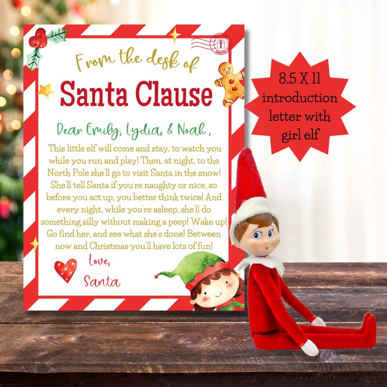 Christmas Elf Introduction Elf Kit Letter From Santa Elf - Etsy