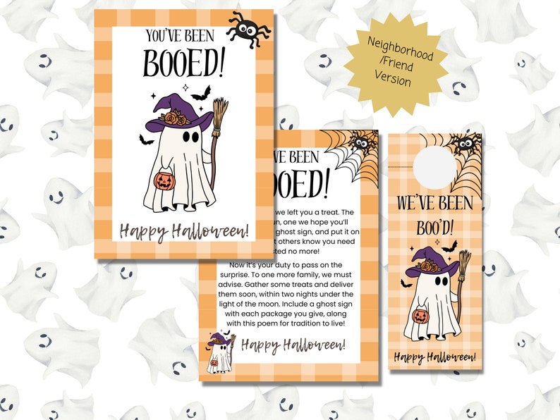 You've Been Booed Kit: Halloween Game, Door Hanger (PDF) - Etsy