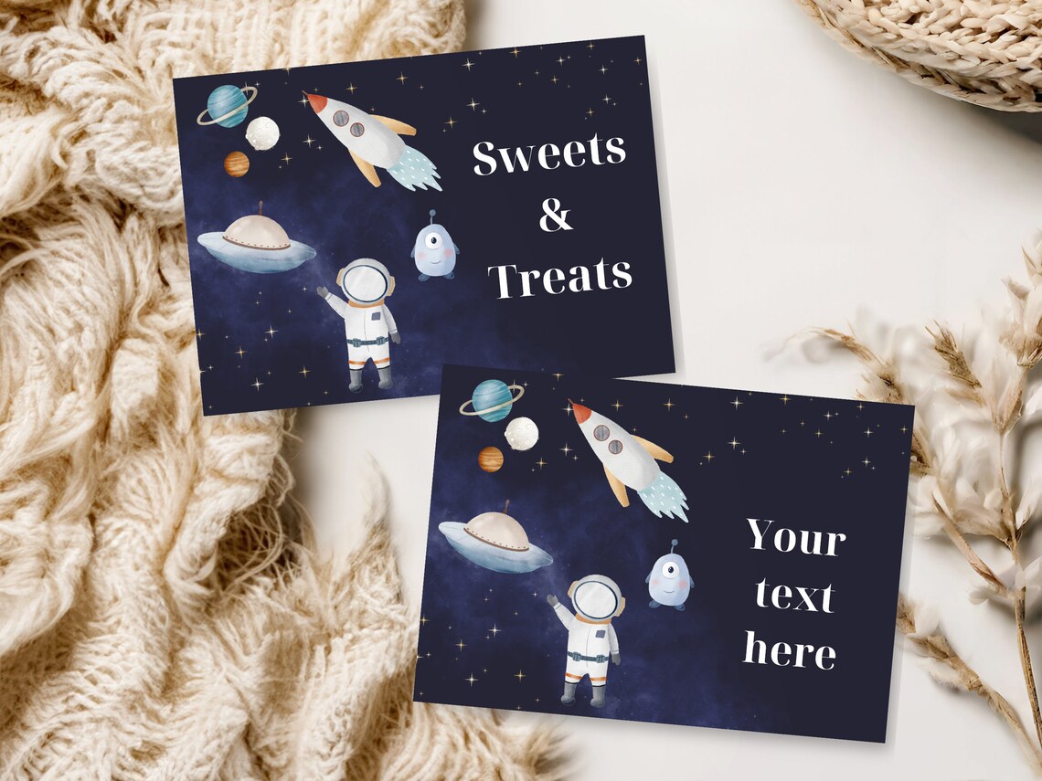 Editable Outer Space Food Labels: First Trip Around the Sun Party (5x7 ...