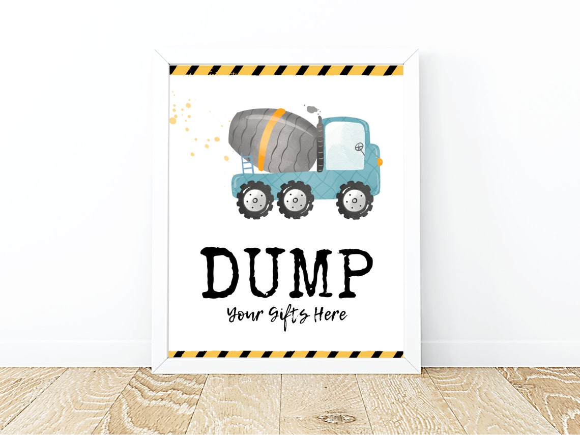 EDITABLE Construction Party Signs Bundle, Construction Truck Party ...