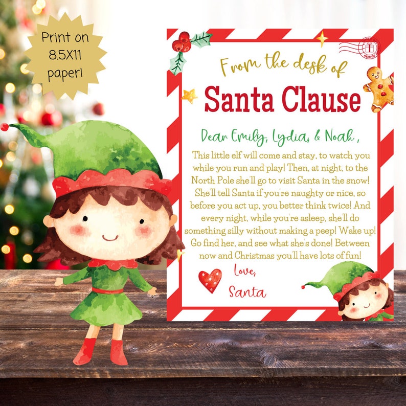 Personalized Elf Arrival Letter From Santa (printable PDF) - Etsy