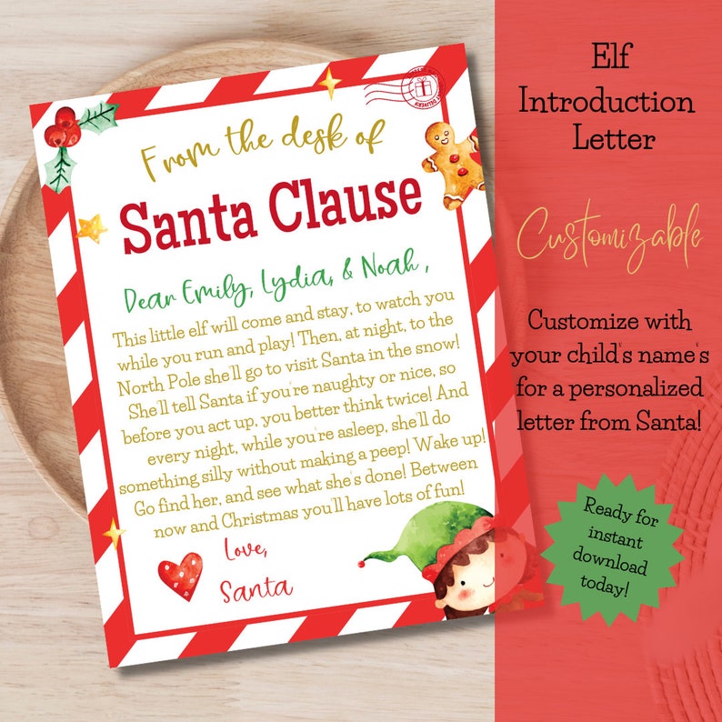 Christmas Elf Introduction Elf Kit Letter From Santa Elf - Etsy
