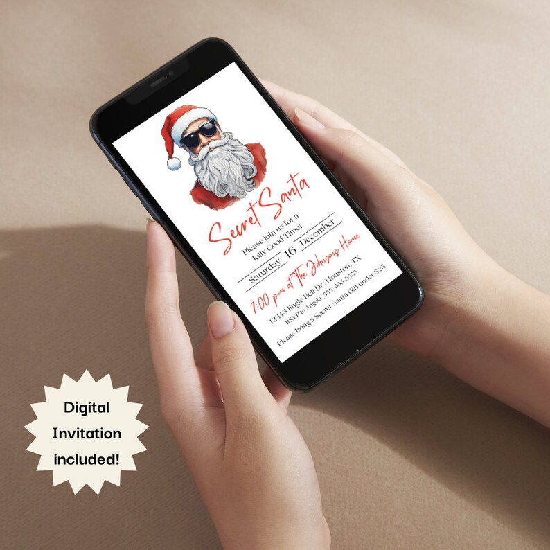 Secret Santa Invitation: Office Christmas Party (digital Download) - Etsy