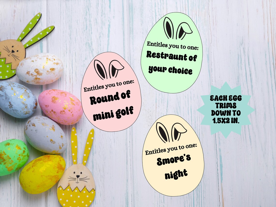 Printable Easter Egg Tokens, Easter Egg Fillers Non Candy, Easter Egg ...
