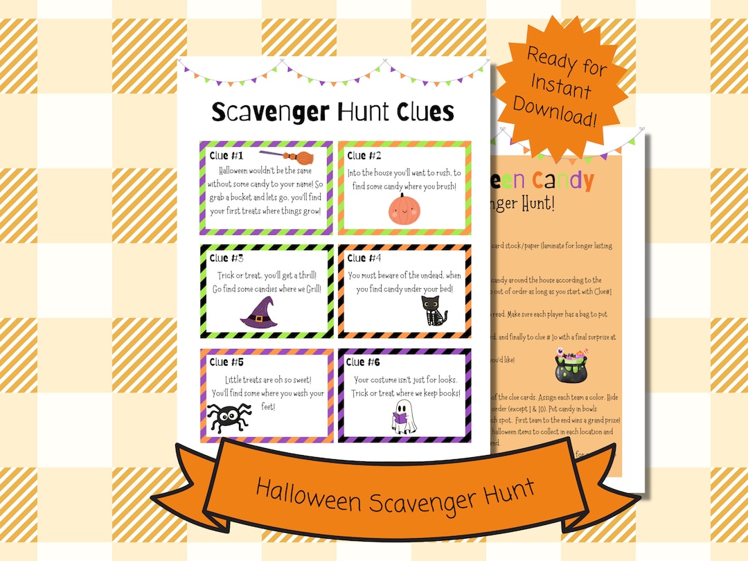 Halloween Candy Scavenger Hunt Game: Party Activity (instant Download ...