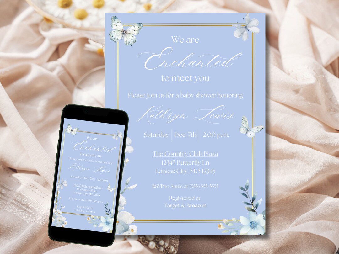 Enchanted to Meet You Invitations, Enchanted to Meet You Baby Shower ...