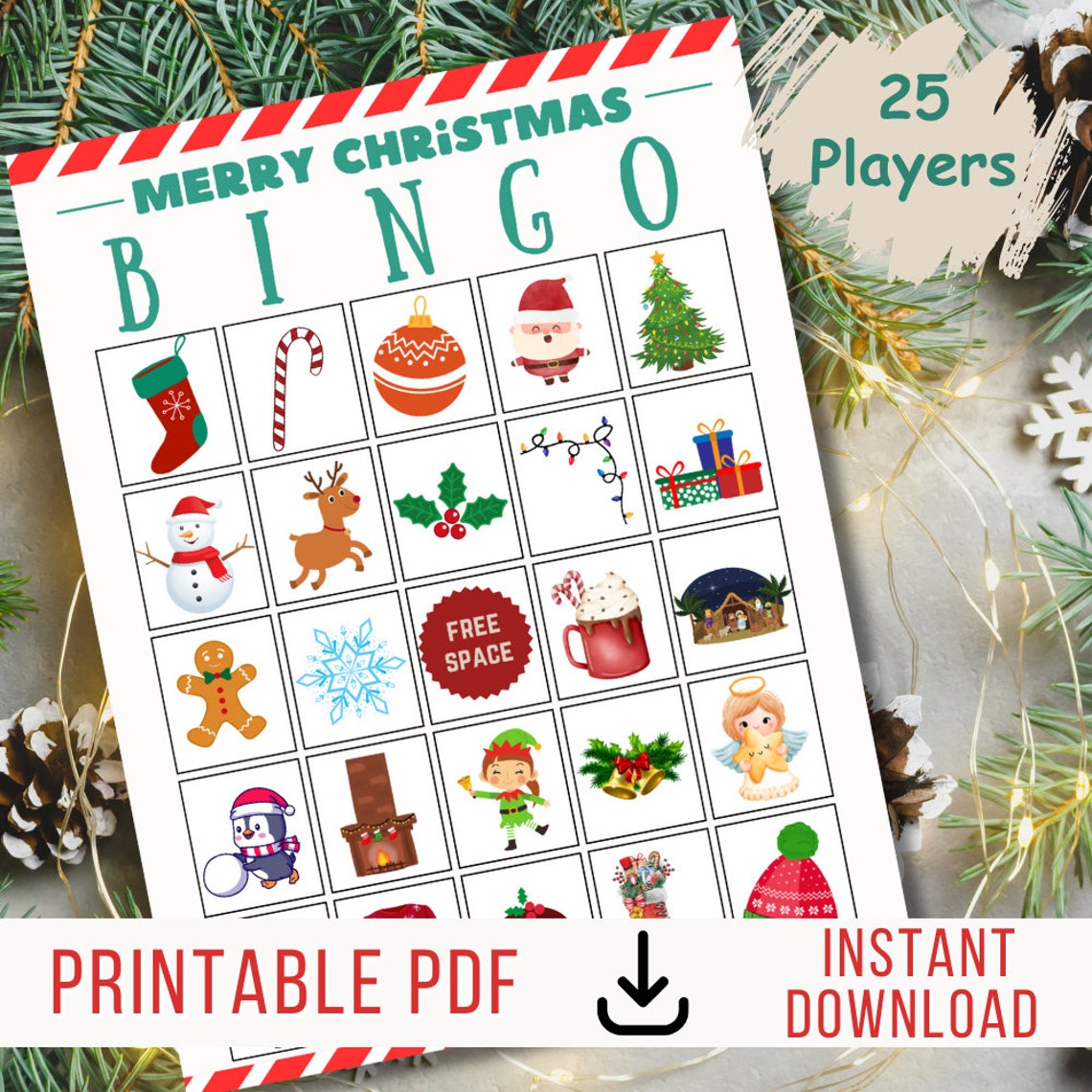 Christmas Bingo, Christmas Party Game, Christmas Bingo Game, Christmas ...