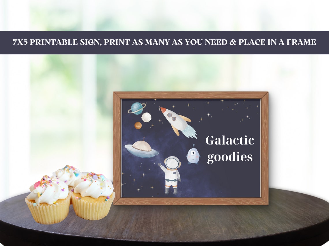Editable Outer Space Food Labels: First Trip Around the Sun Party (5x7 ...
