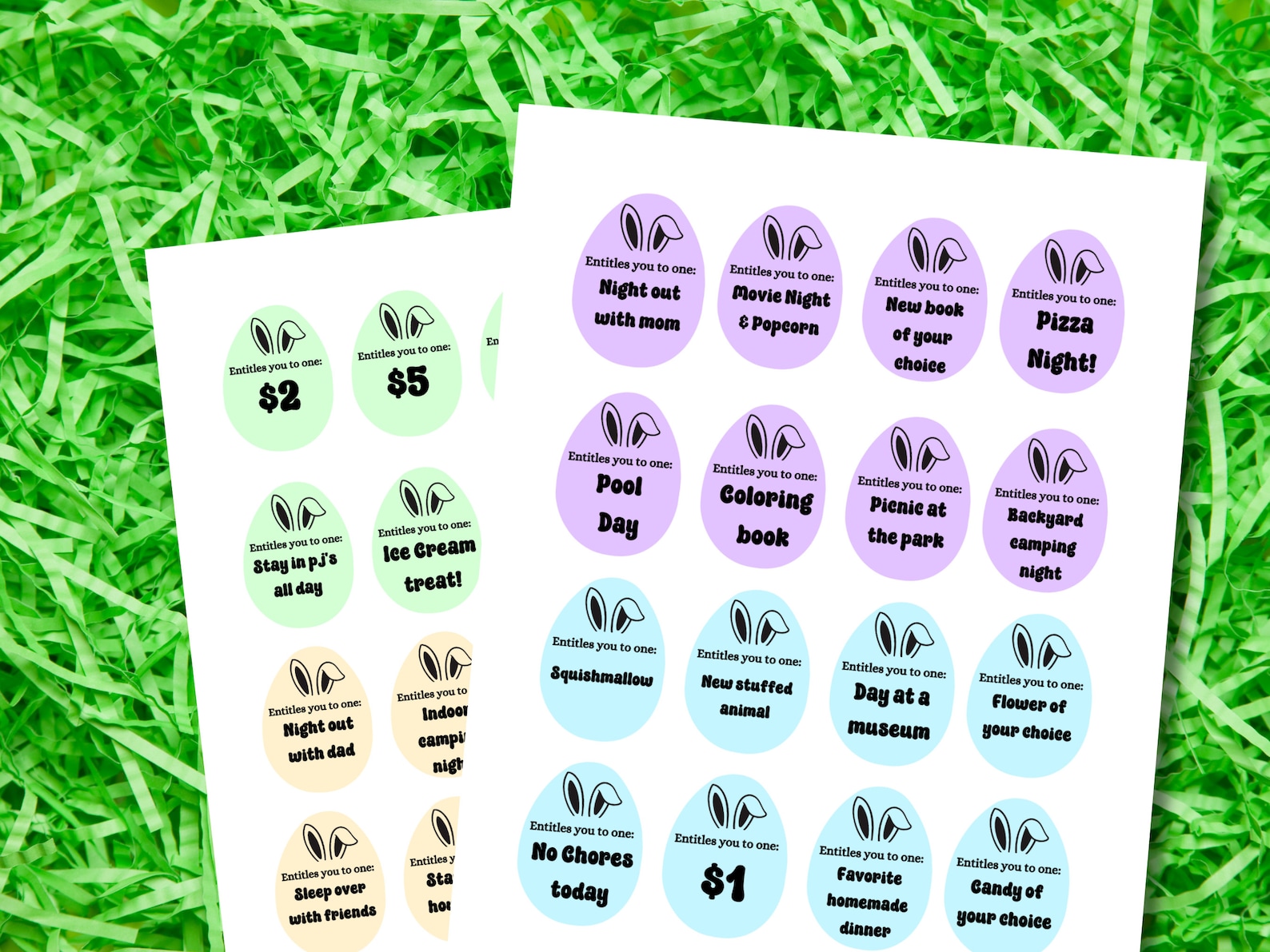 Printable Easter Egg Tokens, Easter Egg Fillers Non Candy, Easter Egg ...